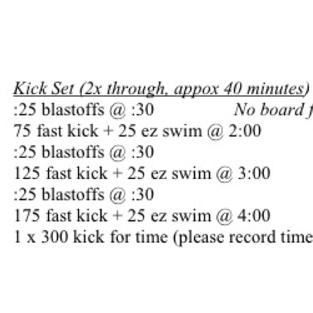 40-minute kick set – The Swimming Wizard